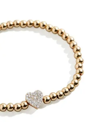 Baublebar Pisa Pavé Heart Beaded Stretch Bracelet