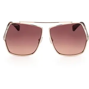 Max Mara Geometric Sunglasses - Rose Gold/gradient Brown