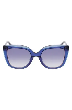 Longchamp Le Pliage Gradient Rectangular Sunglasses - Blue/ Blue
