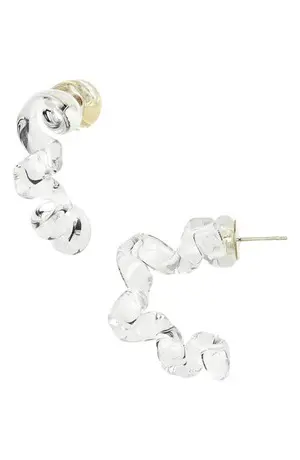 Bottega Veneta Coil Glass Hoop Earrings