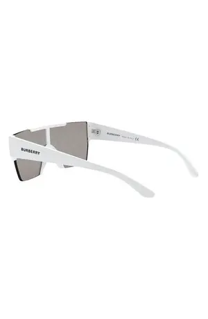 Burberry 38mm Shield Sunglasses - White/gry Burberry Slvr/gold