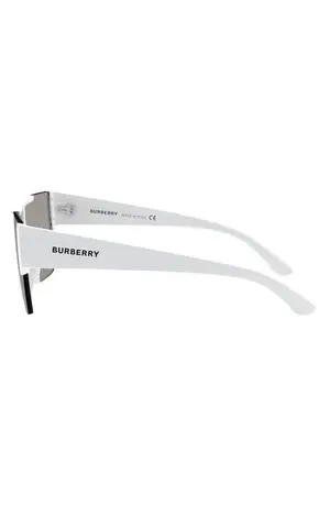 Burberry 38mm Shield Sunglasses - White/gry Burberry Slvr/gold