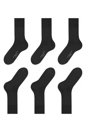 Falke Airport 3-pack Dress Socks - Black