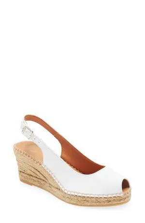 TONI PONS Croacia Espadrille Wedge - White Leather