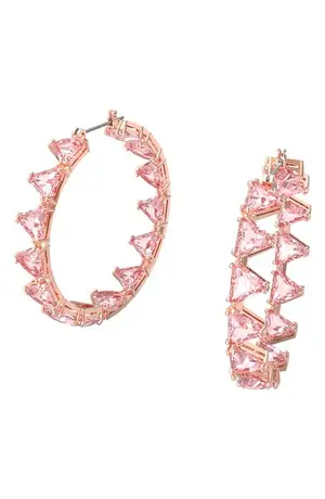 SWAROVSKI Swarovski Matrix Hoop Earrings Light Rose