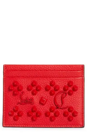 CHRISTIAN LOUBOUTIN Kios Simple Leather Card Case R297 Loubi/ Loubi