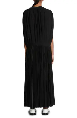Proenza Schouler Pleated Cape Sleeve Gauze Jersey Dress