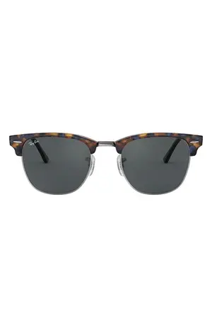 Ray-ban Clubmaster 51mm Square Sunglasses Blue Havana