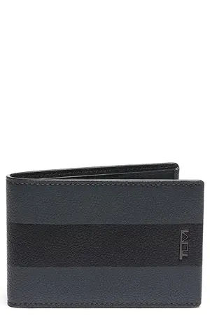 Tumi Delta Id Lock Shielded Slim Single Billfold - Grey/ Black Stripe