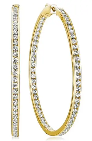 CRISLU Crislu Inside Out Cubic Zirconia Hoop Earrings