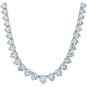 CRISLU CRISLU Graduated Cubic Zirconia Tennis Necklace Platinum