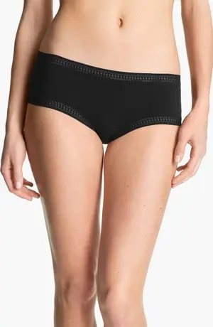 ON GOSSAMER Cabana' Cotton Boyshorts - Black