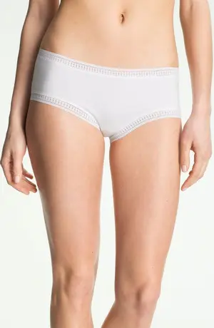 ON GOSSAMER Cabana' Cotton Boyshorts - White
