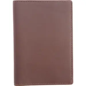 ROYCE NEW YORK Rfid Leather Passport Case Brown