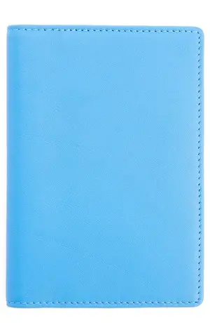 ROYCE NEW YORK Rfid Leather Passport Case Light Blue