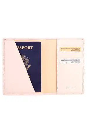 ROYCE NEW YORK Rfid Leather Passport Case - Light Pink