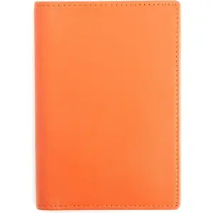 ROYCE NEW YORK Rfid Leather Passport Case Orange