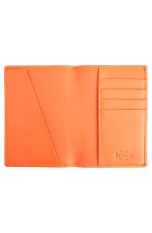 ROYCE NEW YORK Rfid Leather Passport Case - Orange