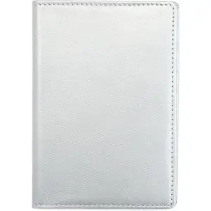 ROYCE NEW YORK Rfid Leather Passport Case Silver