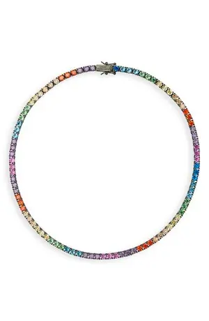 Kurt Geiger Kurt Geiger London Tennis Necklace Silver/ Rainbow
