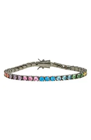 Kurt Geiger Crystal Tennis Bracelet - Rainbow