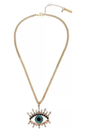 Kurt Geiger Evil Eye Pendant Necklace - Teal