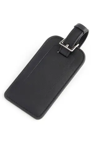 ROYCE NEW YORK Leather Luggage Tag - Black