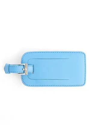 ROYCE NEW YORK Leather Luggage Tag - Light Blue