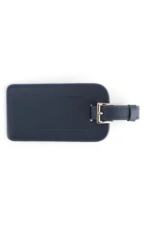 ROYCE NEW YORK Leather Luggage Tag - Navy Blue