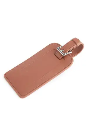 ROYCE NEW YORK Leather Luggage Tag - Tan