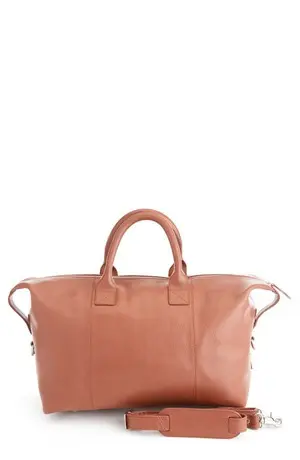 ROYCE NEW YORK Leather Duffle Bag - Tan