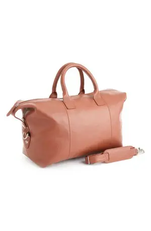 ROYCE NEW YORK Leather Duffle Bag - Tan