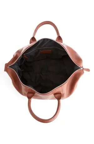ROYCE NEW YORK Leather Duffle Bag - Tan