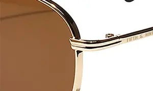 FIFTH & NINTH Jackson Round Frame Sunglasses - Gold/brown