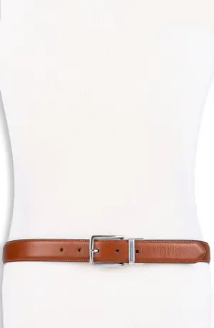 Cole Haan Reversible Leather Belt - Cognac/navy