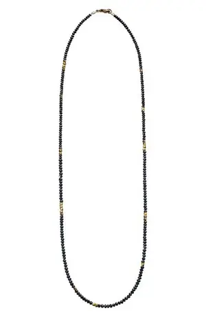 Sethi Couture Noir Diamond & Gold Beaded Necklace - Black