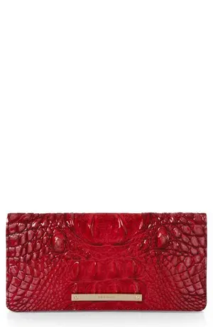 Brahmin 'ady' Croc Embossed Continental Wallet Heartbreaker