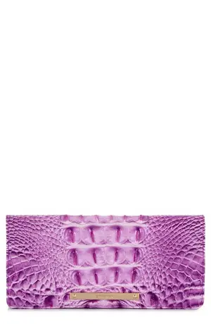 Brahmin 'ady' Croc Embossed Continental Wallet Lilac Essence