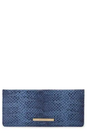 Brahmin Ady' Croc Embossed Continental Wallet - Navy