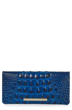 Brahmin Ady' Croc Embossed Continental Wallet - Sapphire
