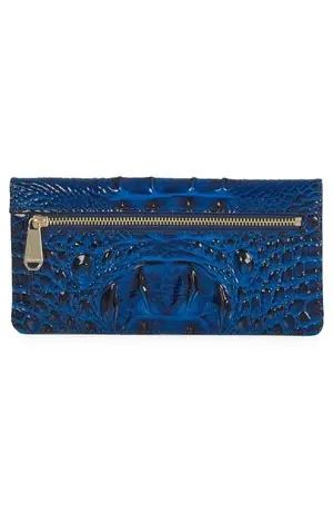 Brahmin Ady' Croc Embossed Continental Wallet - Sapphire