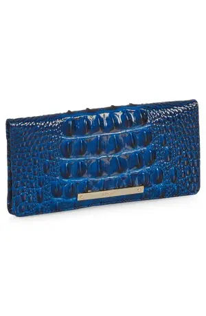 Brahmin Ady' Croc Embossed Continental Wallet - Sapphire