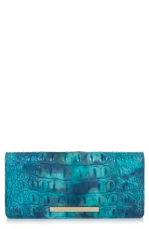 Brahmin 'ady' Croc Embossed Continental Wallet Tonic
