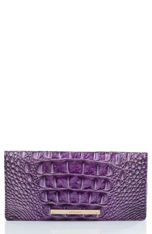 Brahmin 'ady' Croc Embossed Continental Wallet Ultraviolet