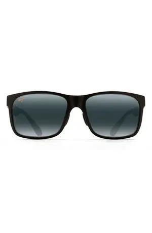 Maui Jim Rectangular Sunglasses - Matte Black