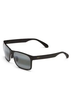 Maui Jim Rectangular Sunglasses - Matte Black
