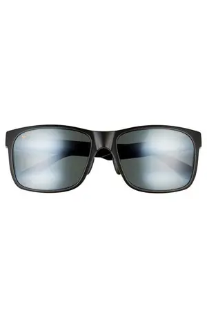 Maui Jim Rectangular Sunglasses - Matte Black