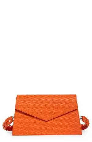 ANIMA IRIS Zaya Woven Leather Shoulder Bag - Tangerine Delight