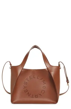 Stella McCartney Perforated Logo Faux Leather Satchel