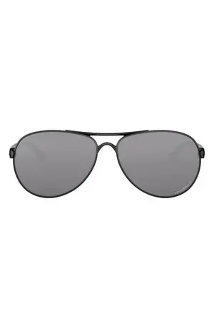 Oakley 59mm Polarized Aviator Sunglasses - Black/silver
